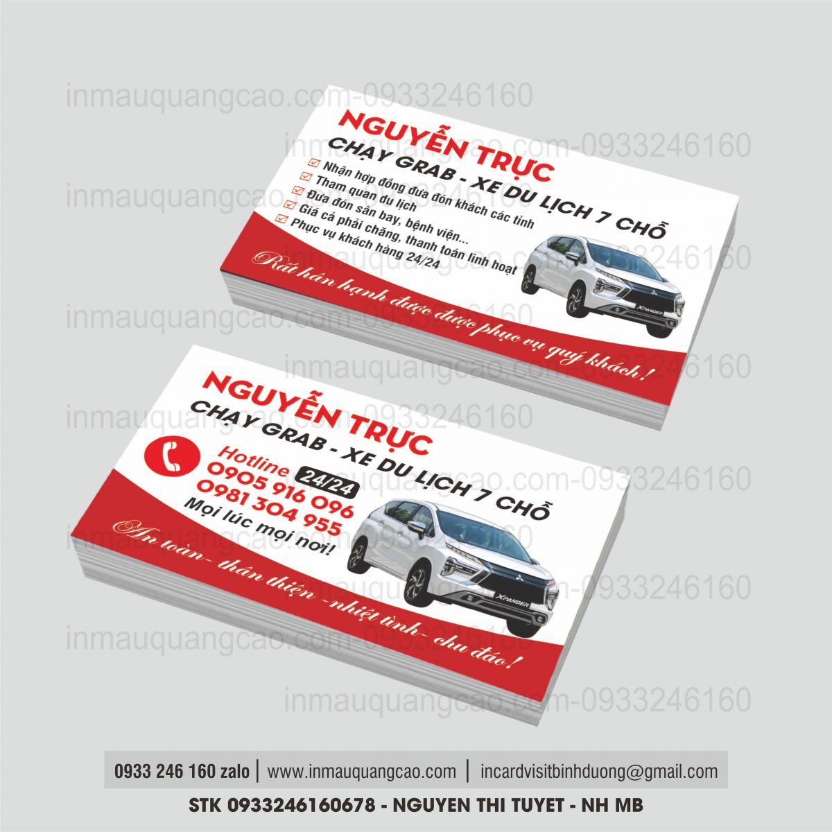 5 MẪU CARD VISIT TAXI, XE DỊCH VỤ ĐẸP, IN CARD VISIT GIÁ RẺ BÌNH DƯƠNG