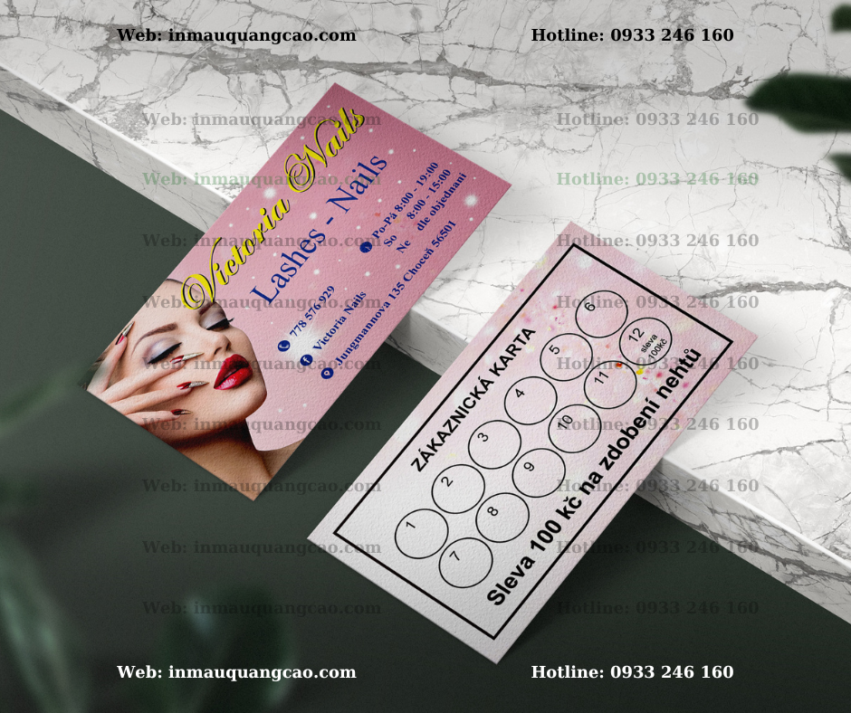 Mẫu in card thẻ tích điểm Nails, in thẻ tích điểm giá rẻ ở Bình Dương